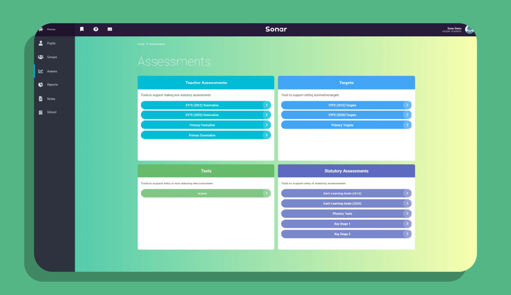 Sonar Tracker | Primary Pupil Progress