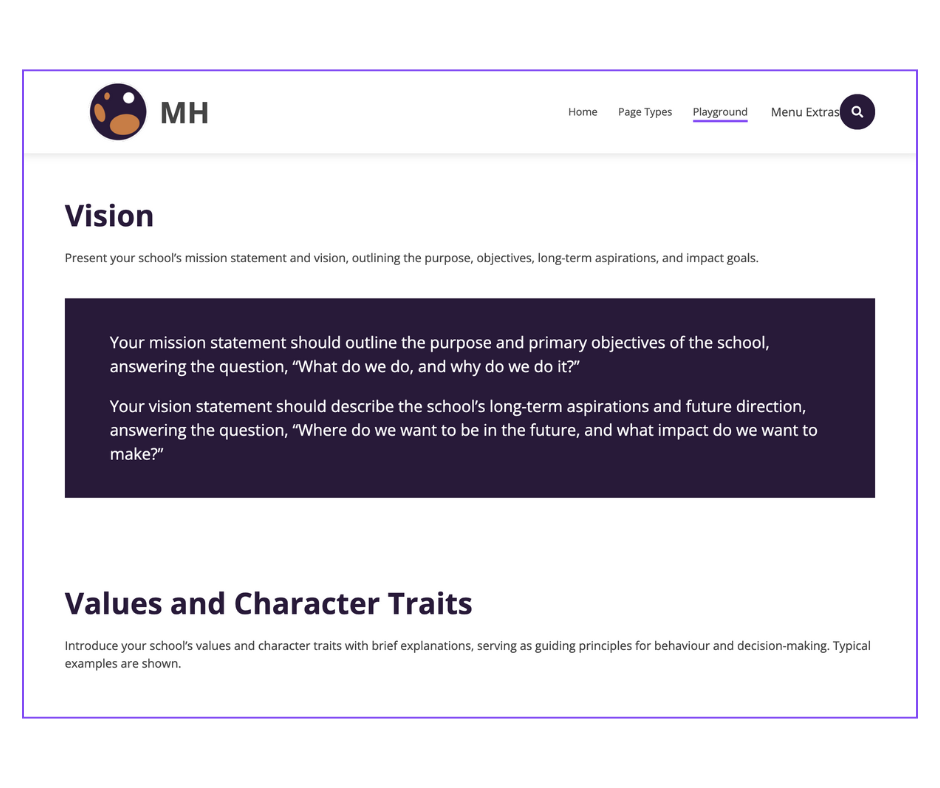 How to create your school's vision and values page [Free Template ...